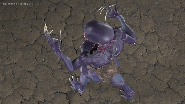 3D scary creature standing pose model - TurboSquid 1702757