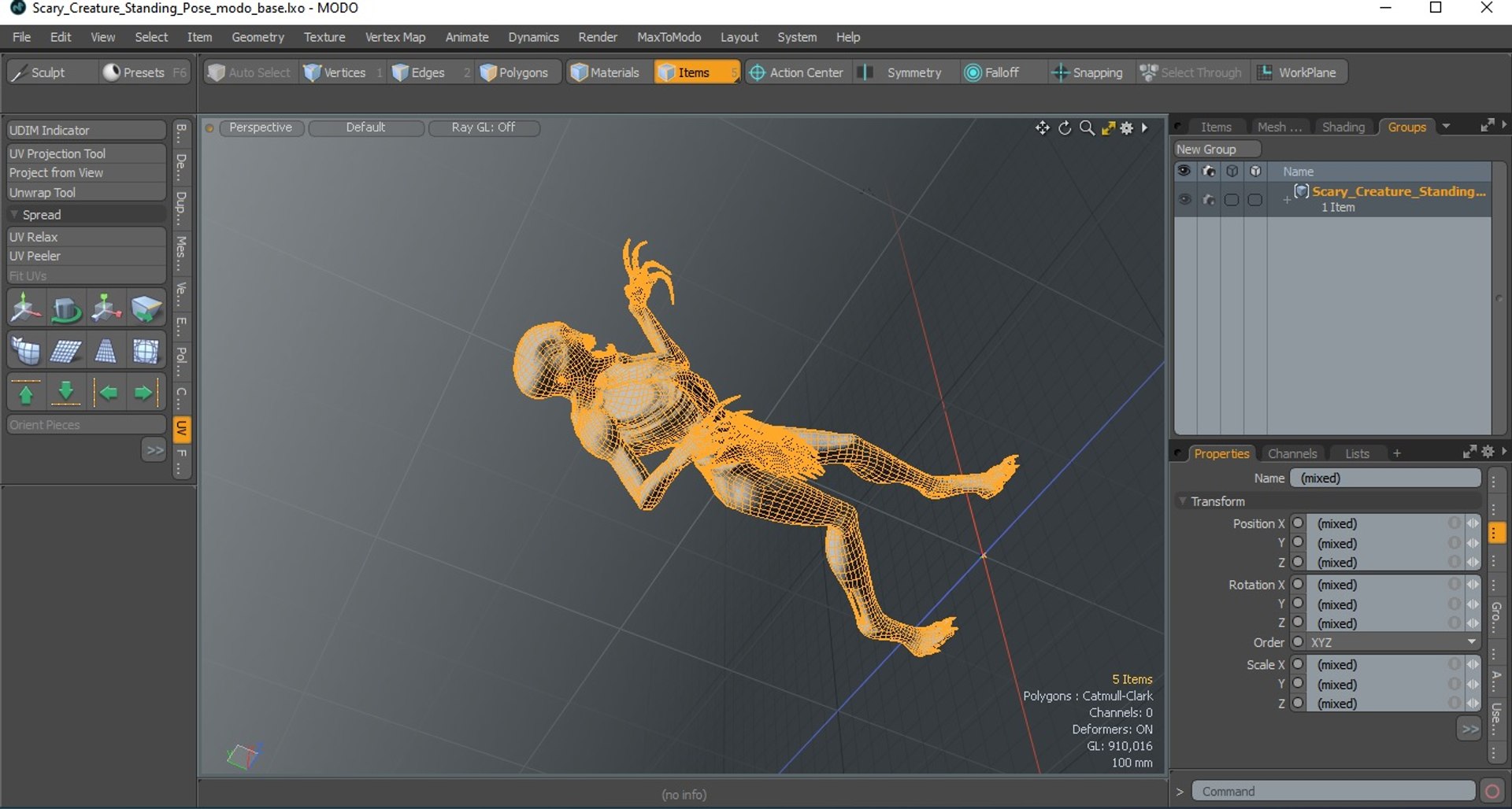 3D scary creature standing pose model - TurboSquid 1702757