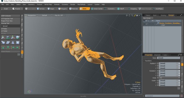 3D scary creature standing pose model - TurboSquid 1702757