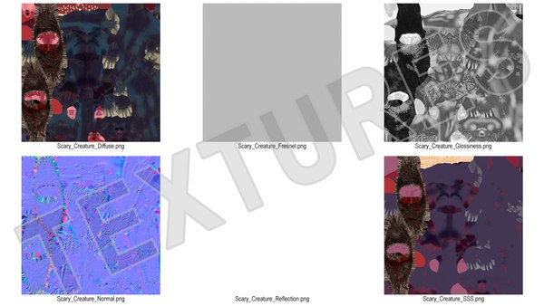 3D scary creature standing pose model - TurboSquid 1702757