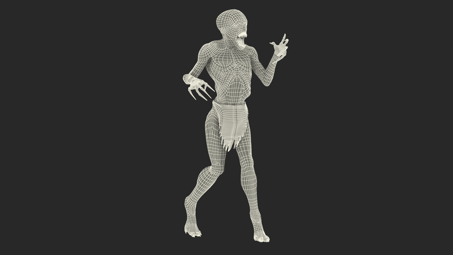 3D Scary Creature Standing Pose Model - TurboSquid 1702757