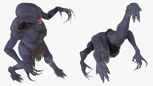 3D scary creature standing pose model - TurboSquid 1702757