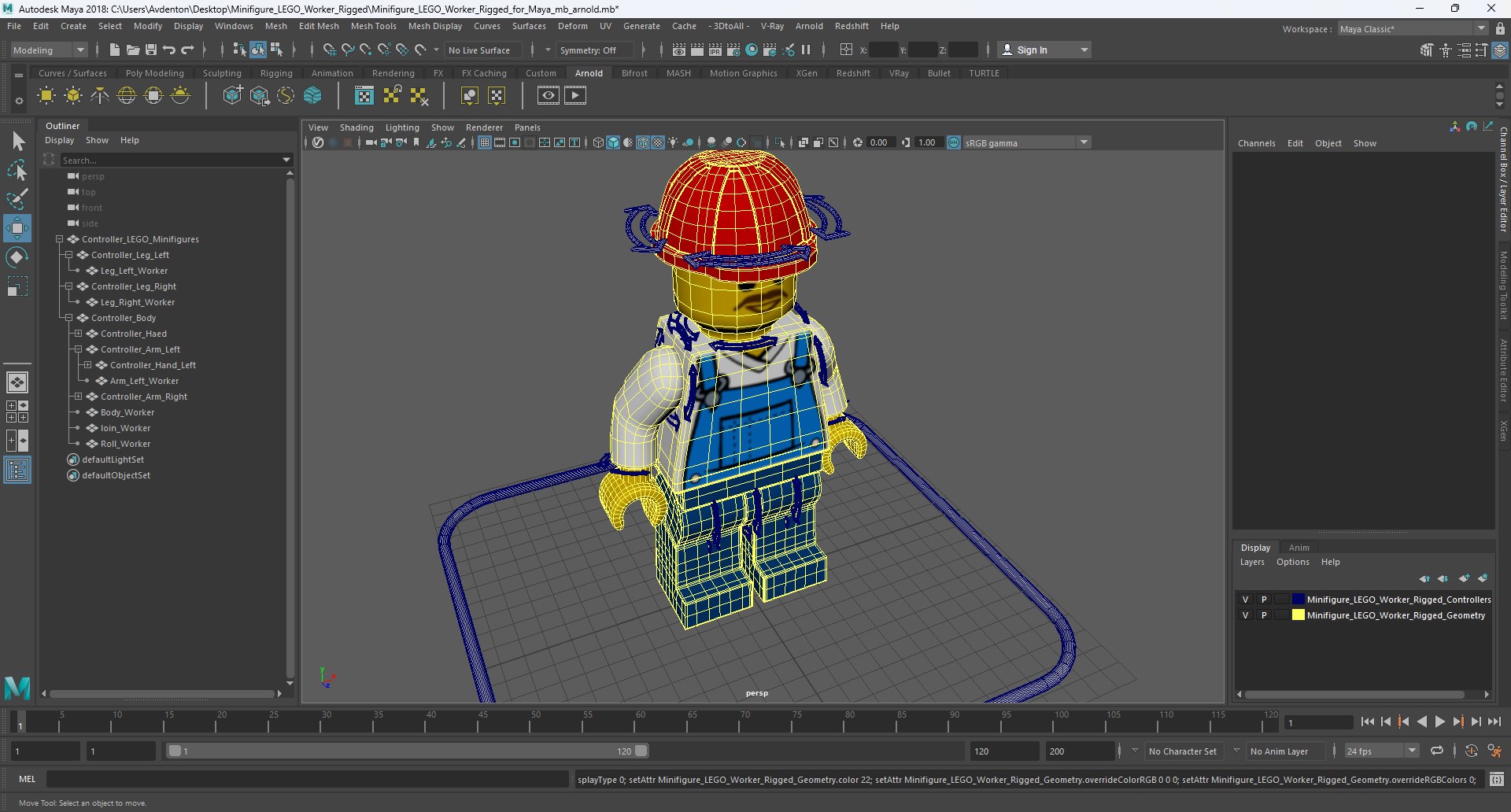 Minifigure LEGO Worker Rigged For Maya 3D - TurboSquid 2295223