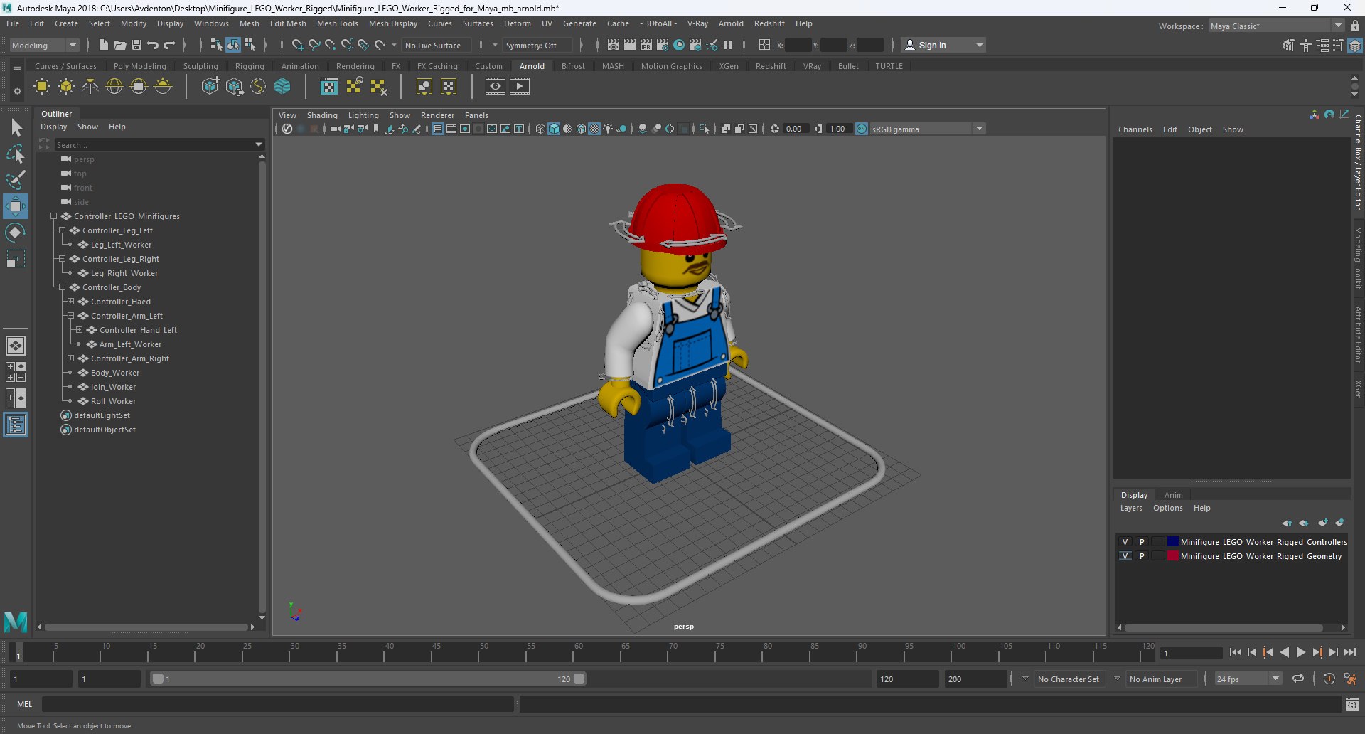 Minifigure LEGO Worker Rigged For Maya 3D - TurboSquid 2295223
