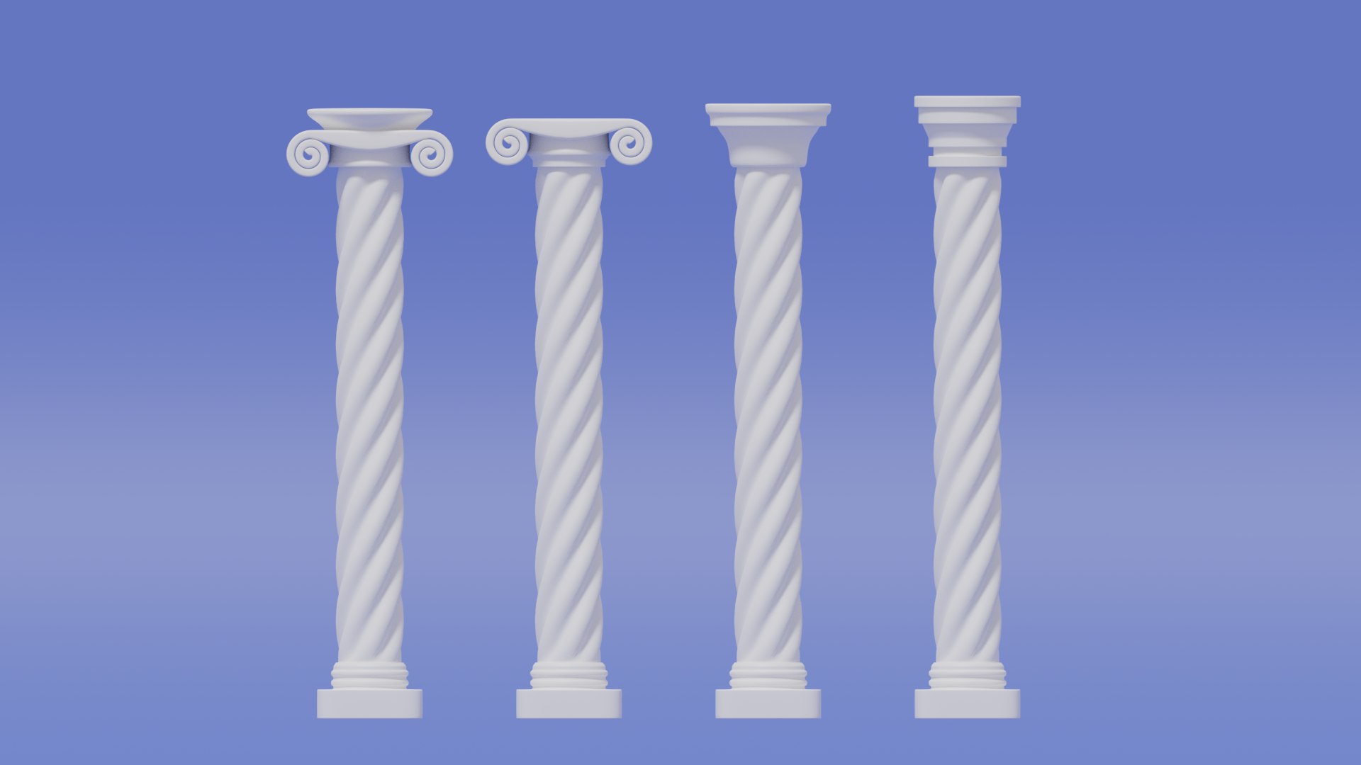 Greek And Roman Twisted Columns 3D Model - TurboSquid 1947292