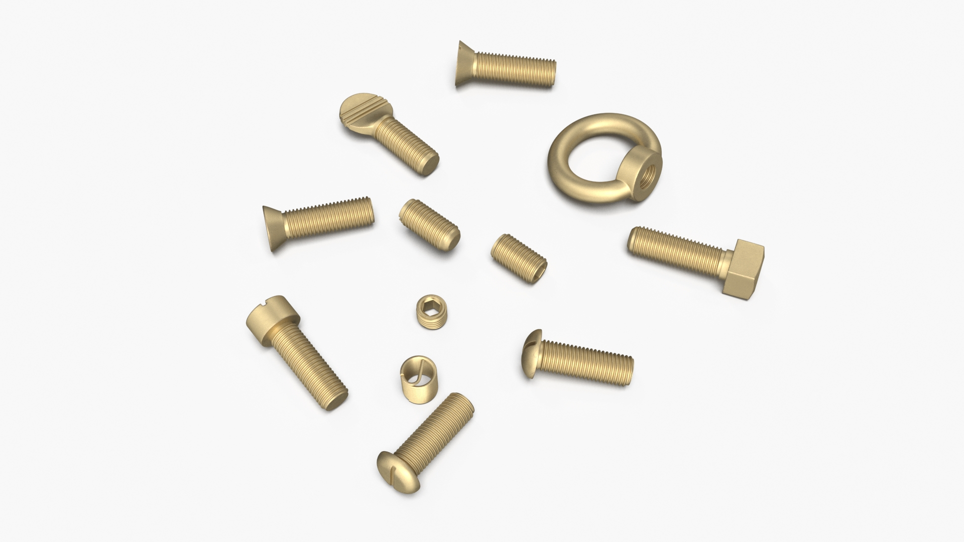 Brass Screw Kit Model - TurboSquid 2256127