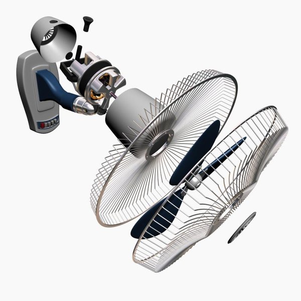functional wall fan 3d 3ds