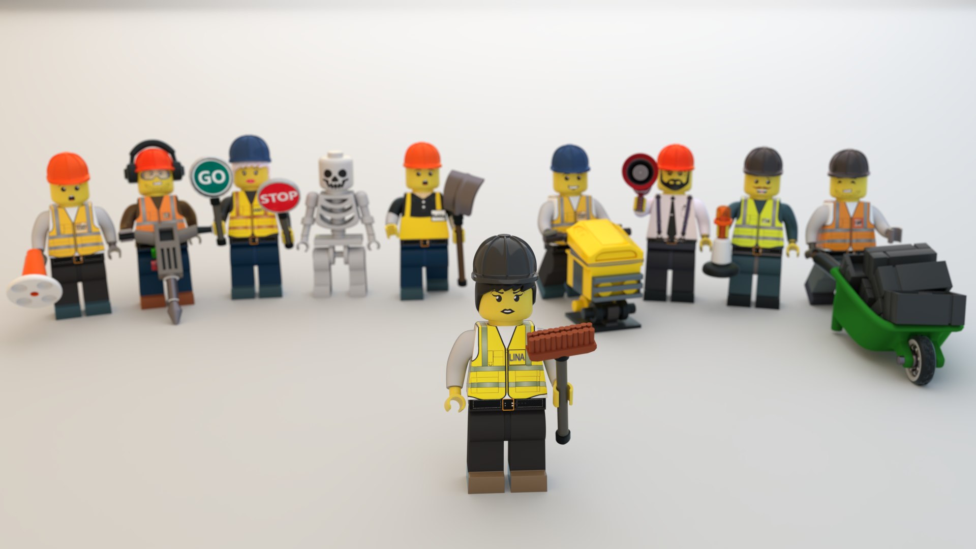 3D Lego 10 workers with tools model - TurboSquid 1792460