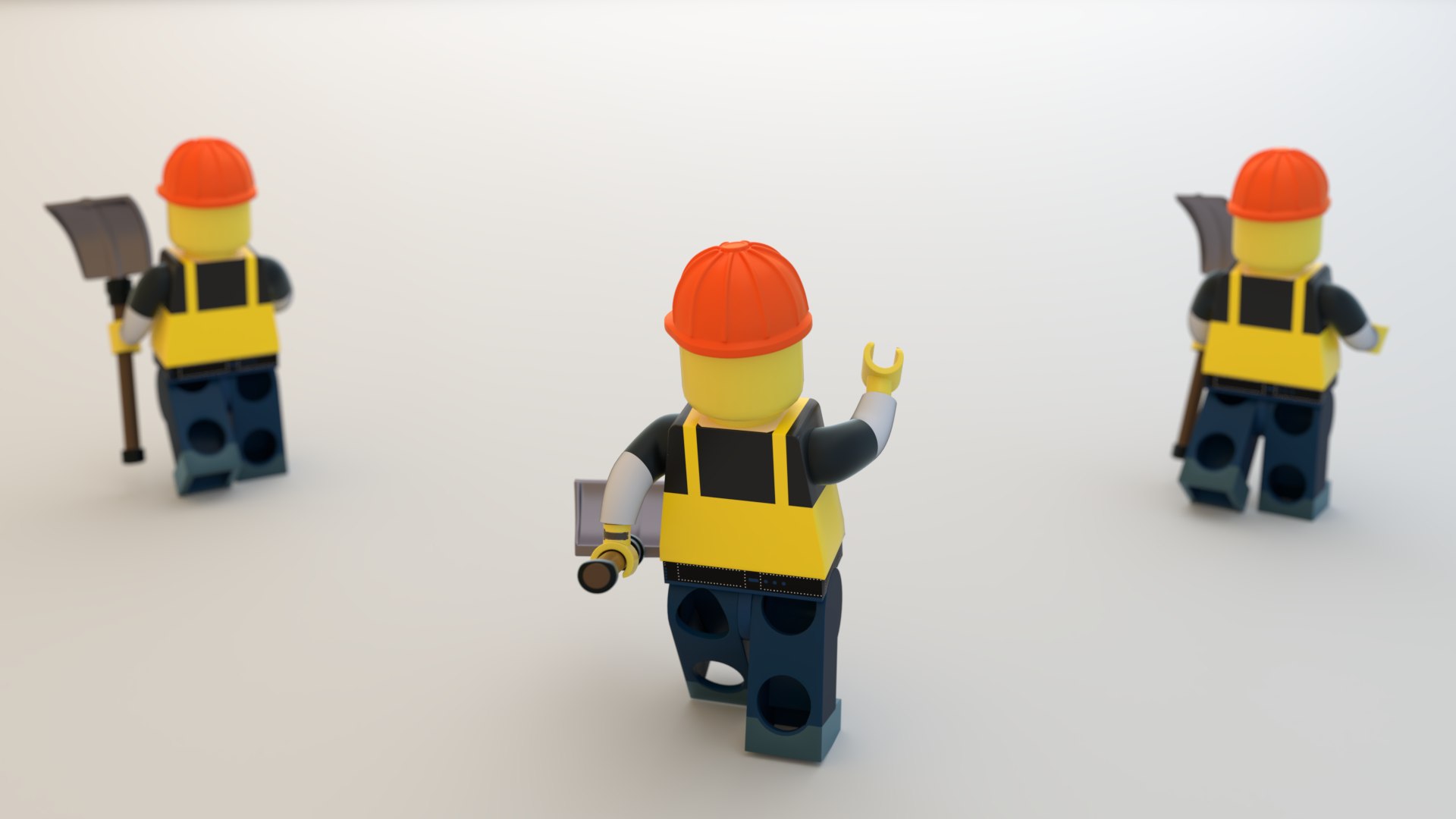 3D Lego 10 workers with tools model - TurboSquid 1792460