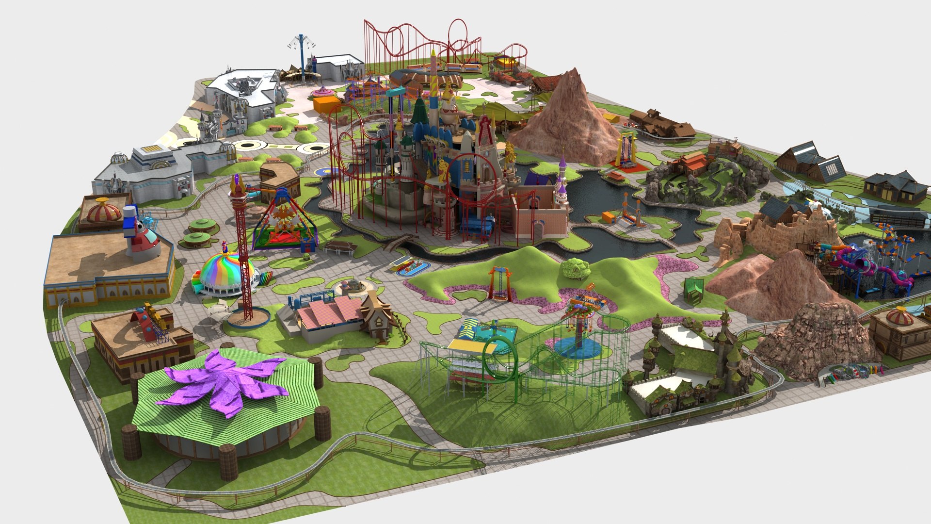 Amusement Park 1 3D Model - TurboSquid 2145017