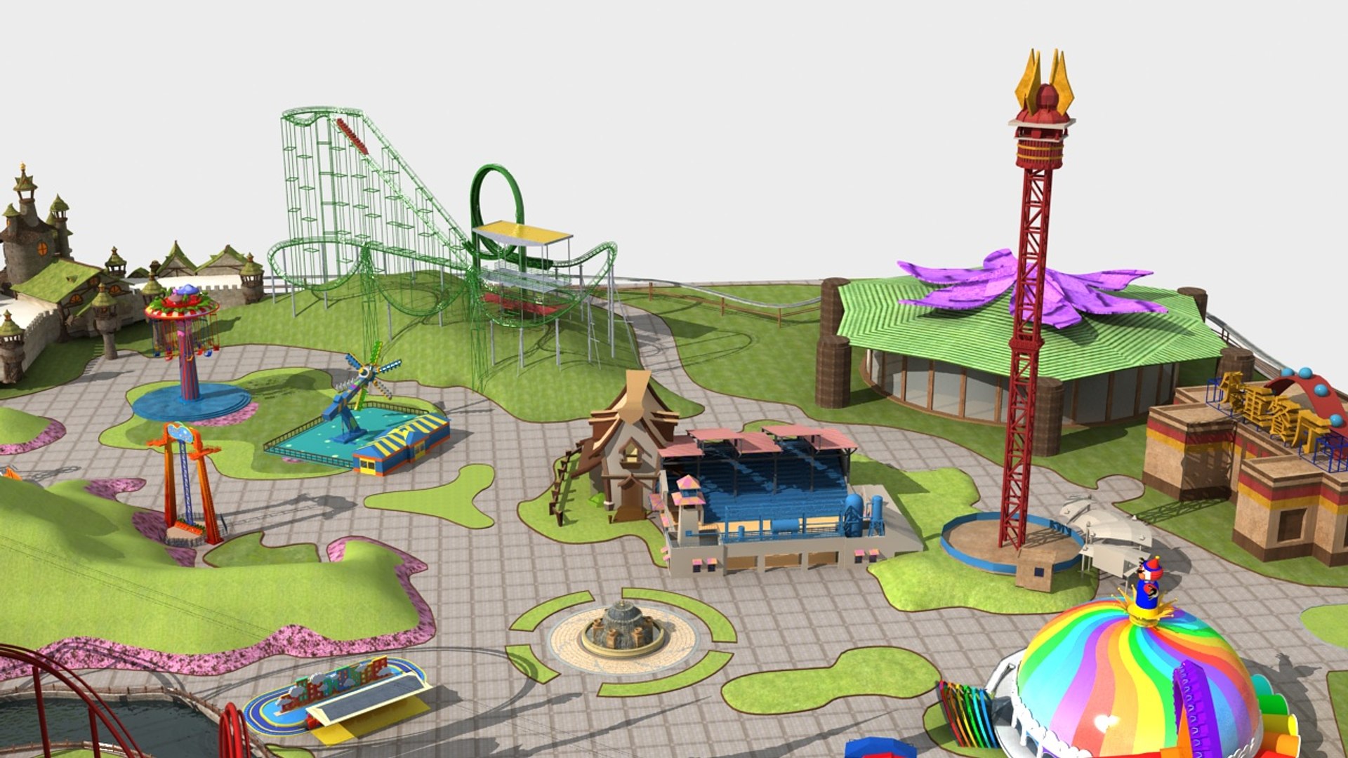 Amusement Park 1 3D Model - TurboSquid 2145017