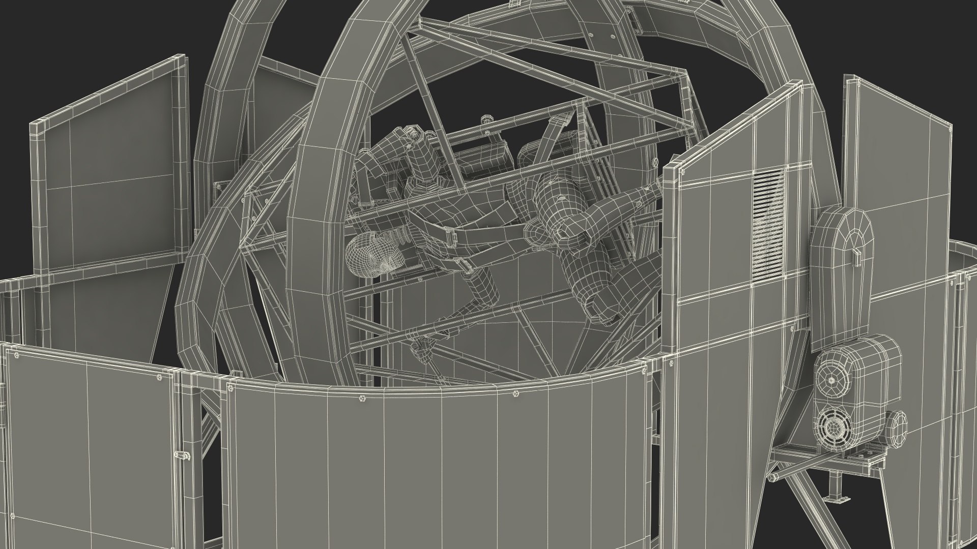 Astronaut Training Simulator With Mannequin Rigged 3D Model ...