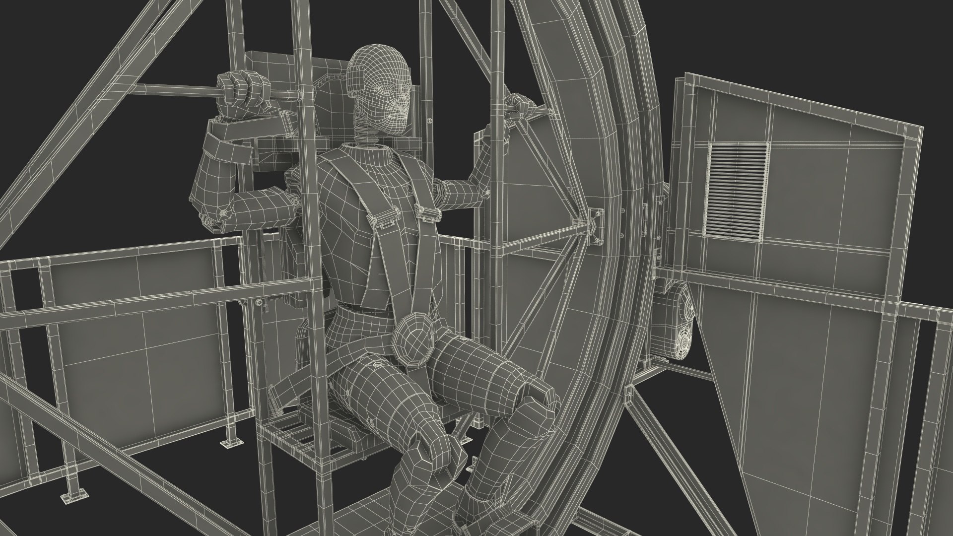 Astronaut Training Simulator With Mannequin Rigged 3D Model ...