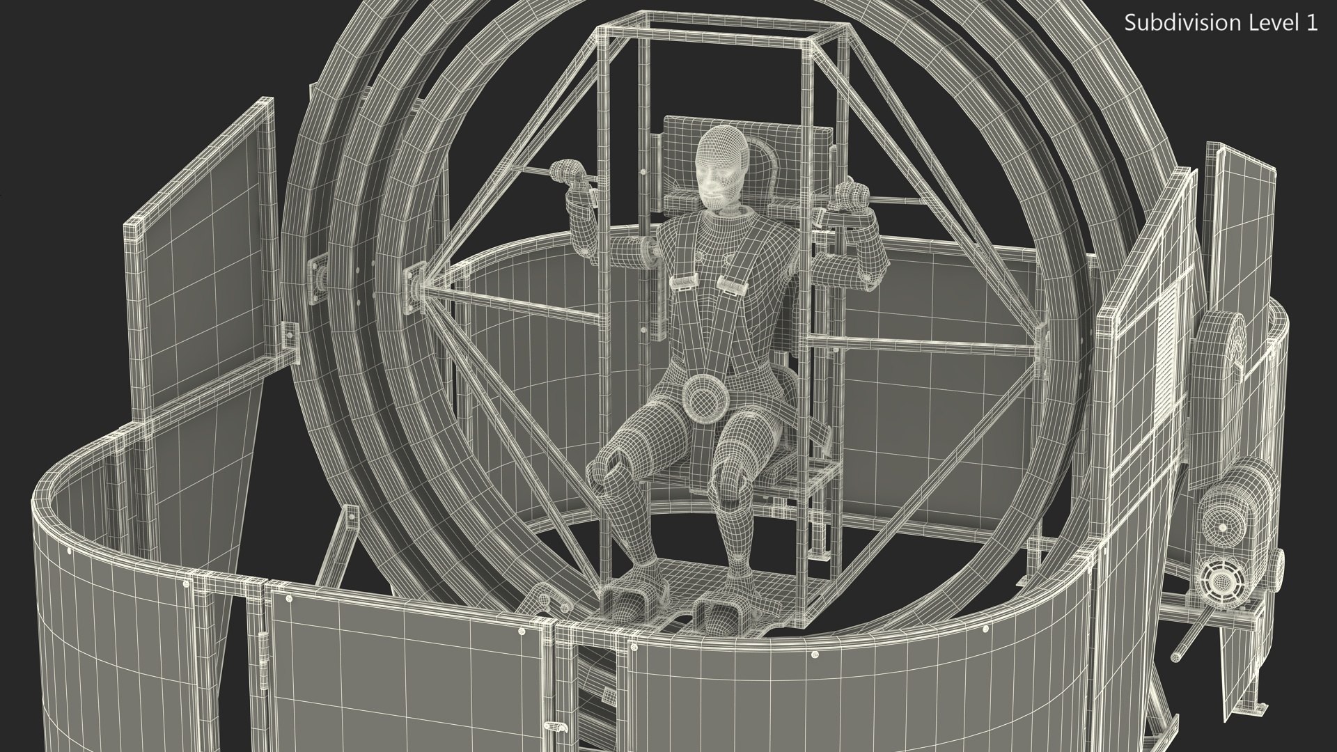 Astronaut Training Simulator With Mannequin Rigged 3D Model ...