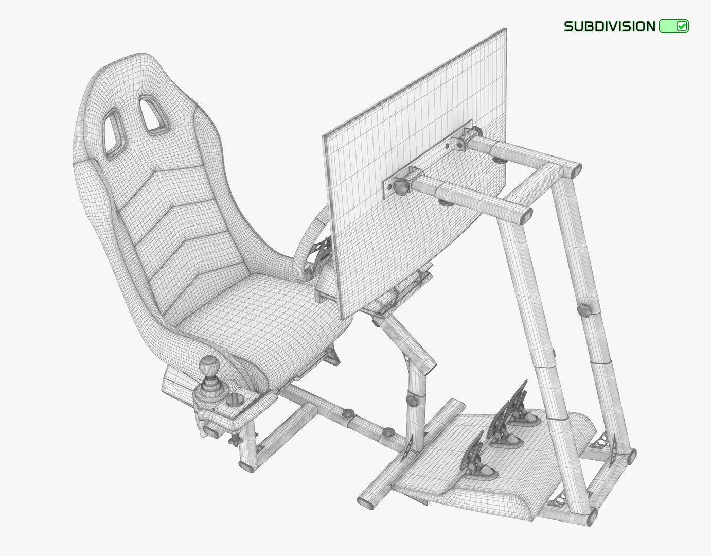 3D Generic Racing Simulator Cockpit With Monitor A - TurboSquid 2308800