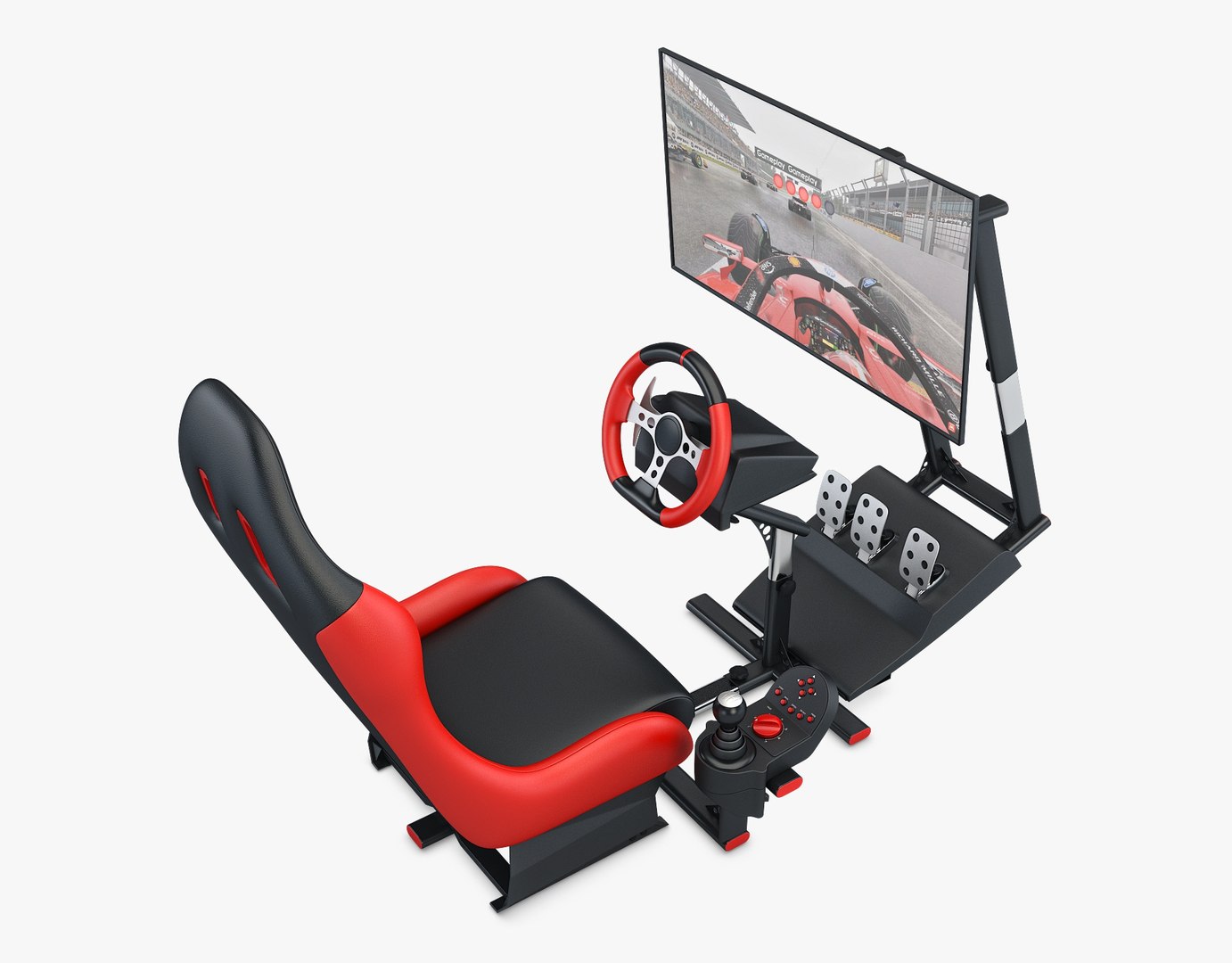 3D Generic Racing Simulator Cockpit With Monitor A - TurboSquid 2308800