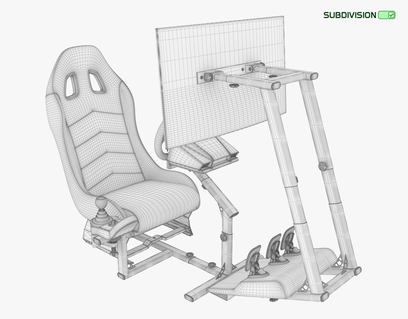 3D Generic Racing Simulator Cockpit With Monitor A - TurboSquid 2308800