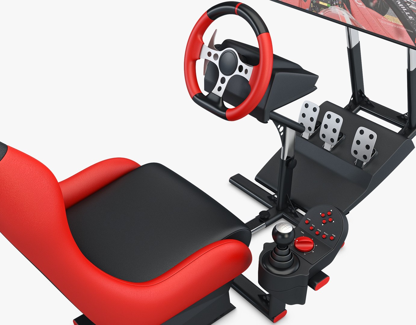 3D Generic Racing Simulator Cockpit With Monitor A - TurboSquid 2308800