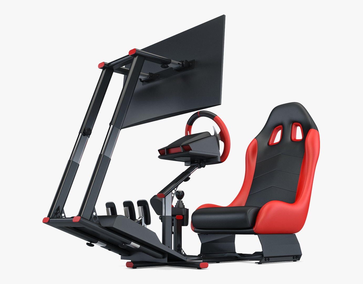 3D Generic Racing Simulator Cockpit With Monitor A - TurboSquid 2308800