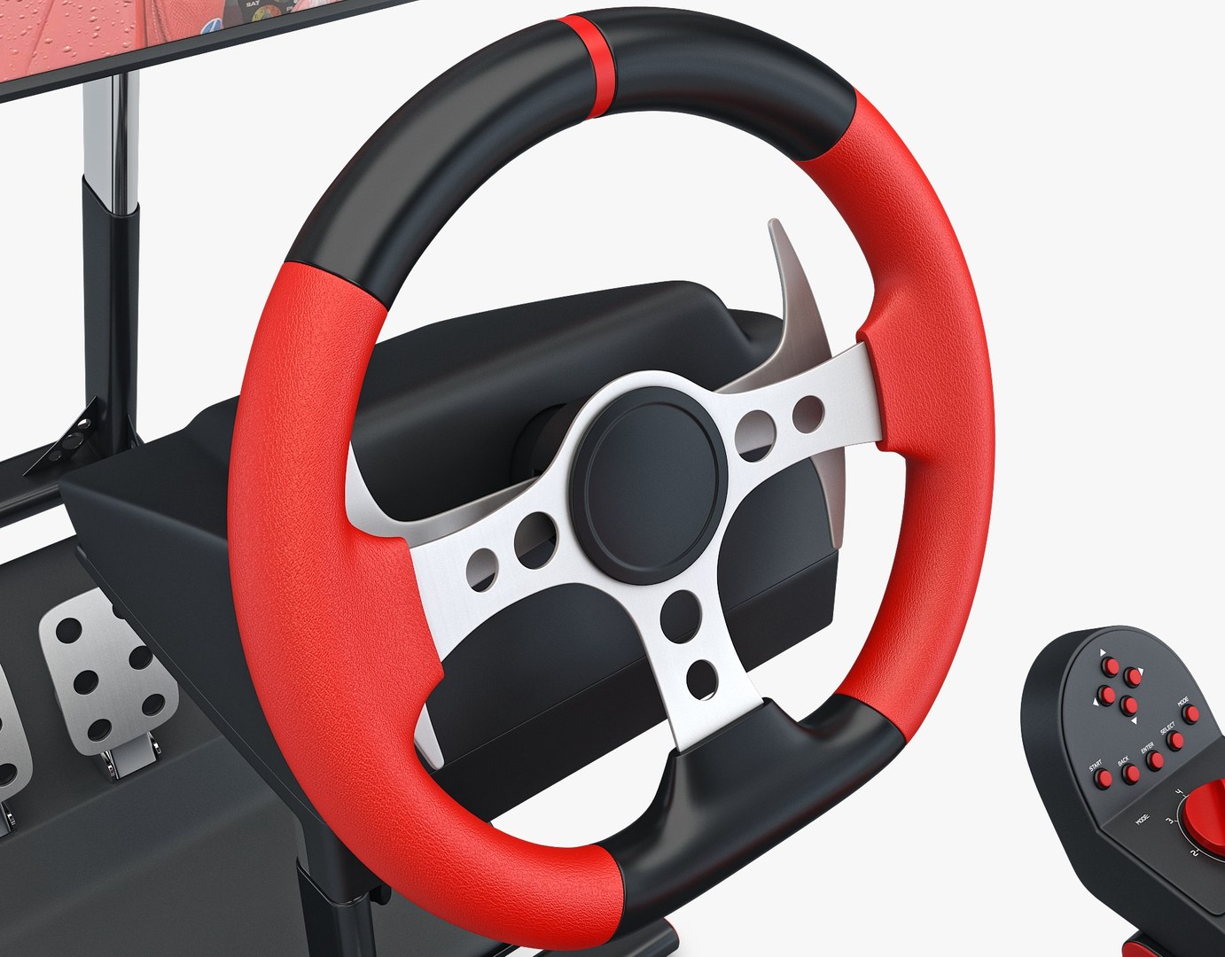 3D Generic Racing Simulator Cockpit With Monitor A - TurboSquid 2308800