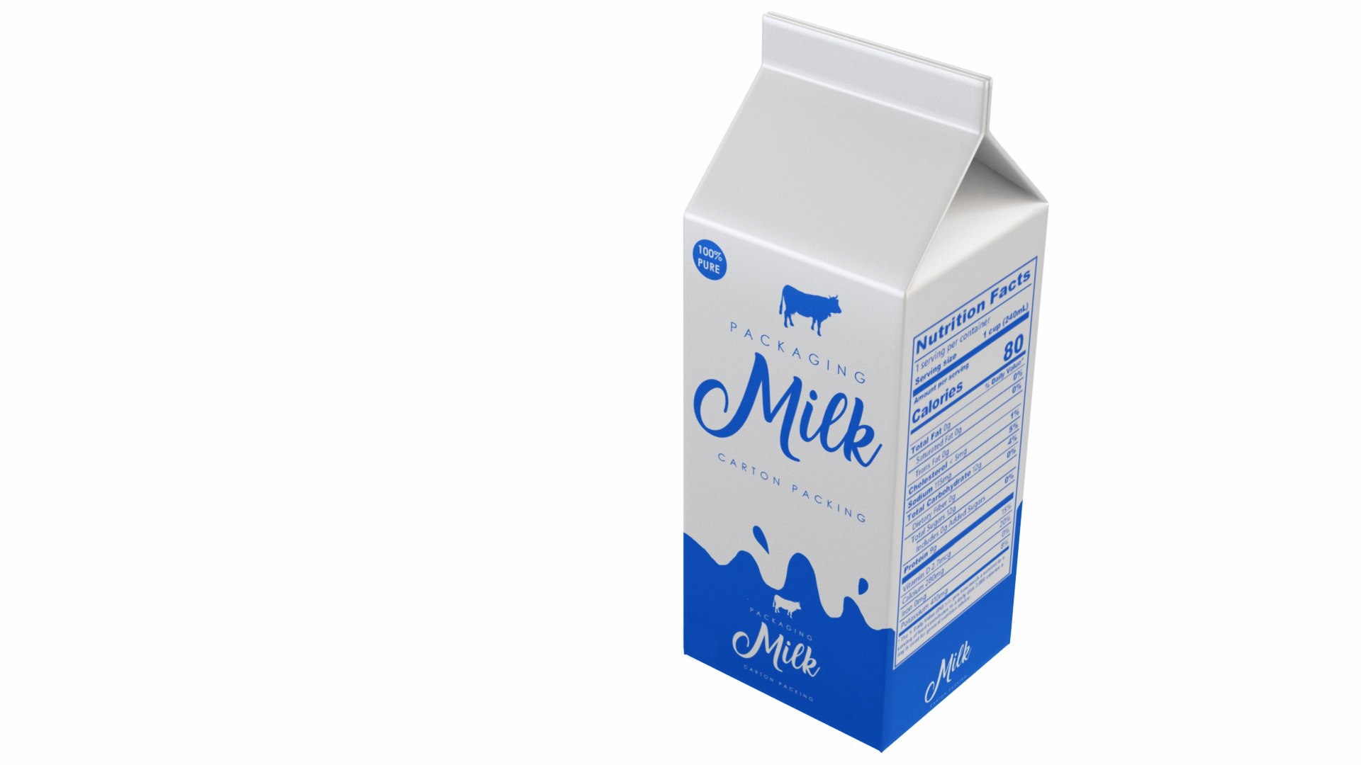 3D Milk Carton Box 1 Model - TurboSquid 2043763