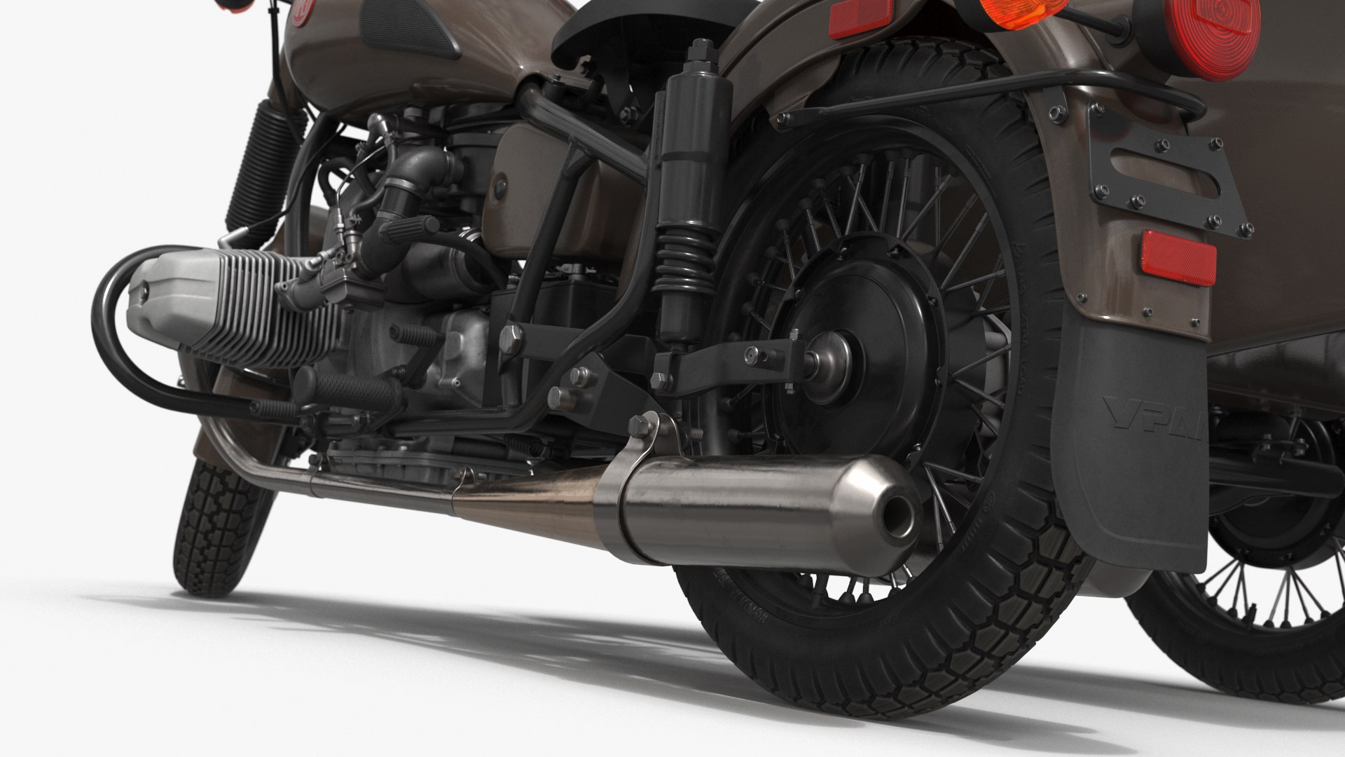 3D Ural M70 Sidecar Motorcycle Brown Rigged Model - TurboSquid 2389952