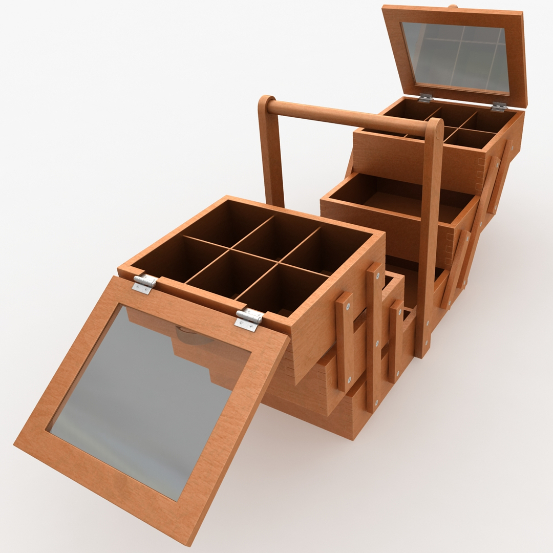 sewing box rigged 3d obj