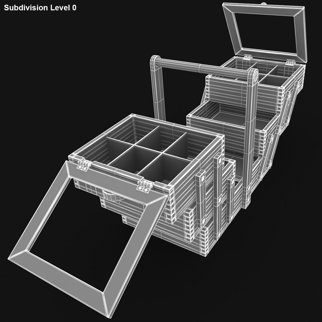 sewing box rigged 3d obj