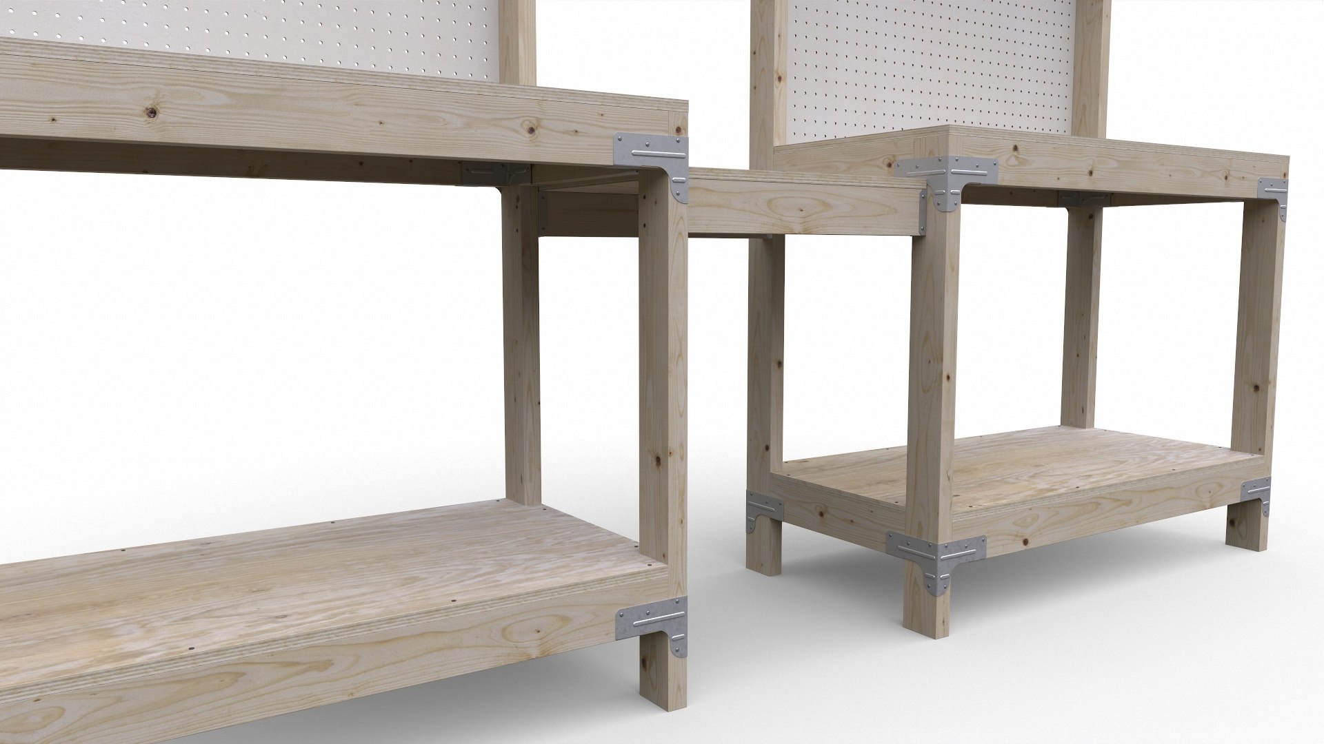 Wood Heavy-Duty Workbench V2 3D - TurboSquid 2079433