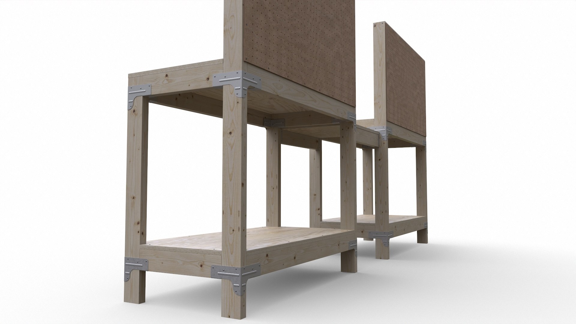 Wood Heavy-Duty Workbench V2 3D - TurboSquid 2079433