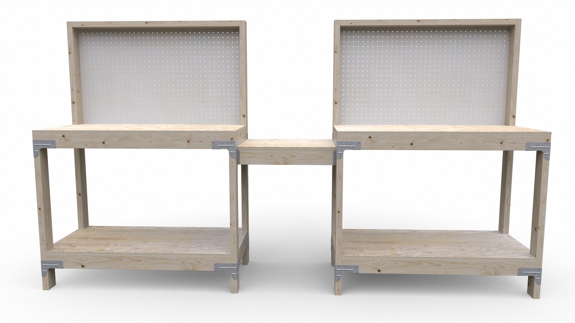 Wood Heavy-Duty Workbench V2 3D - TurboSquid 2079433