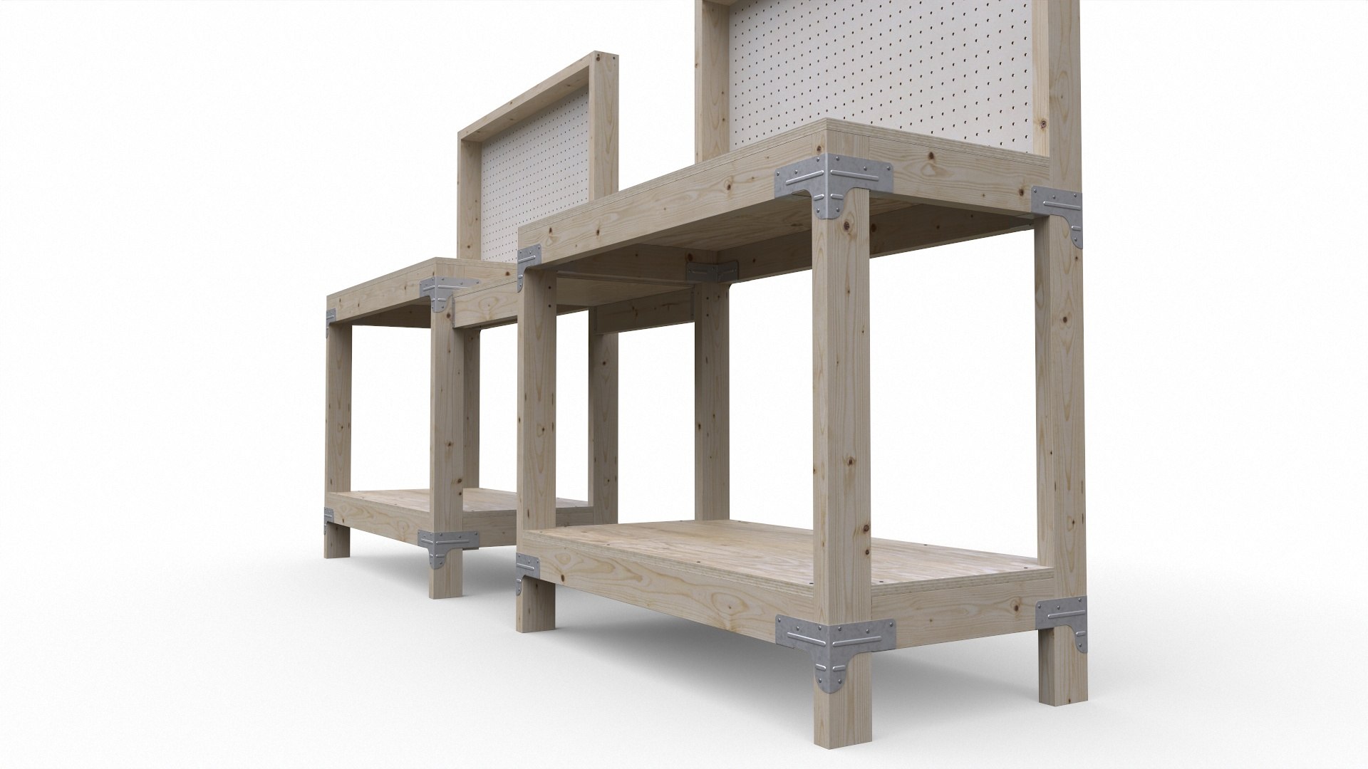 Wood Heavy-Duty Workbench V2 3D - TurboSquid 2079433