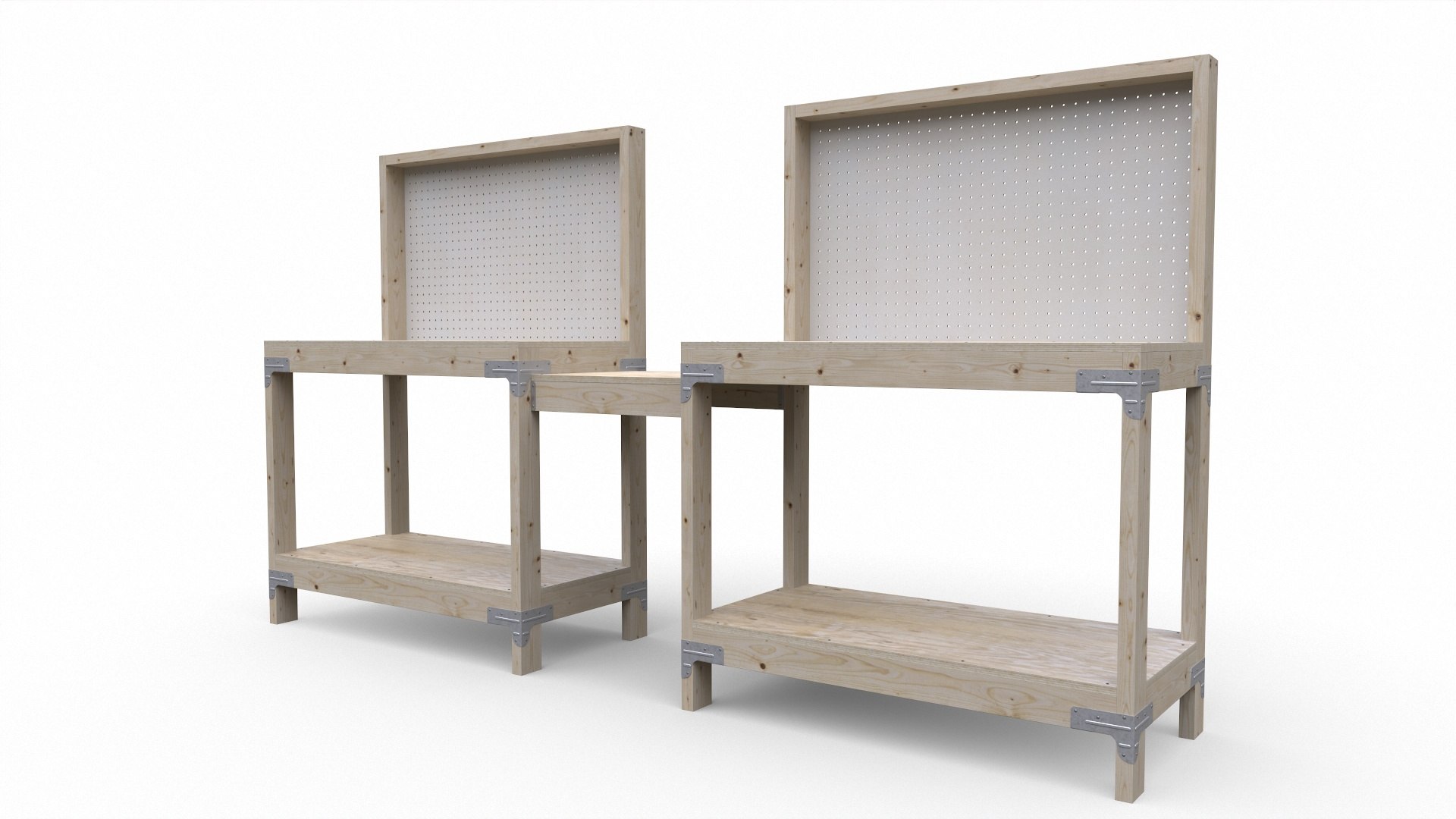 Wood Heavy-Duty Workbench V2 3D - TurboSquid 2079433