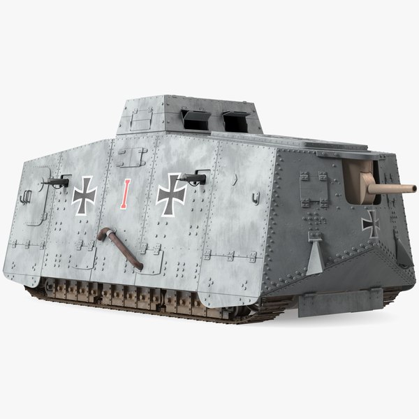 modèle 3D de Char allemand A7V WWI gris gréé pour Maya - TurboSquid 2174788
