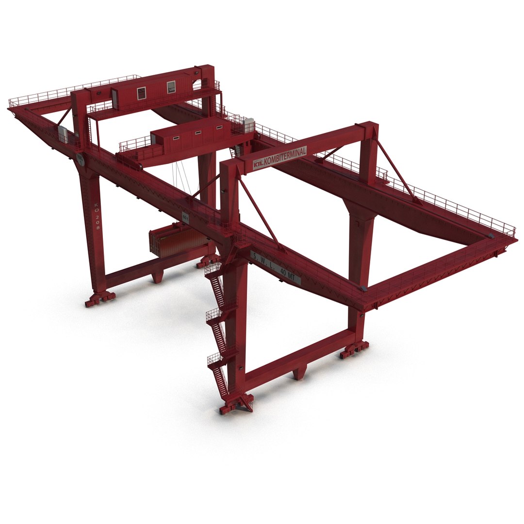 3d model rail mounted gantry container crane