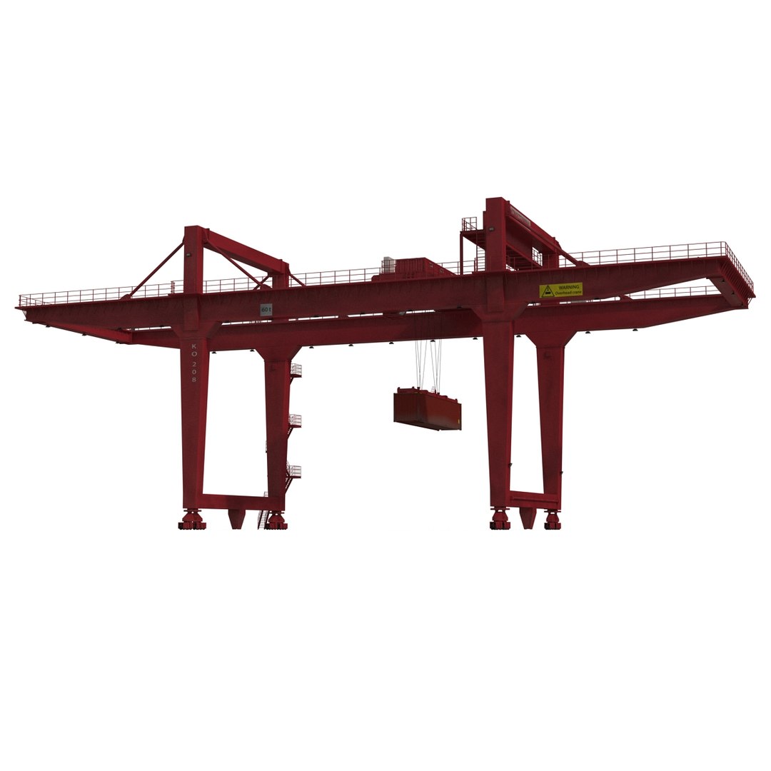 3d model rail mounted gantry container crane