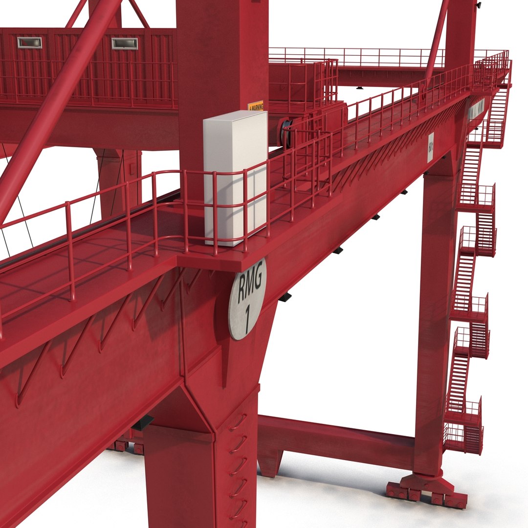 3d model rail mounted gantry container crane