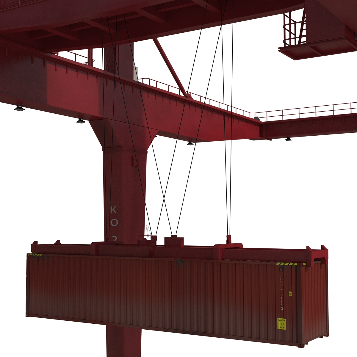 3d model rail mounted gantry container crane