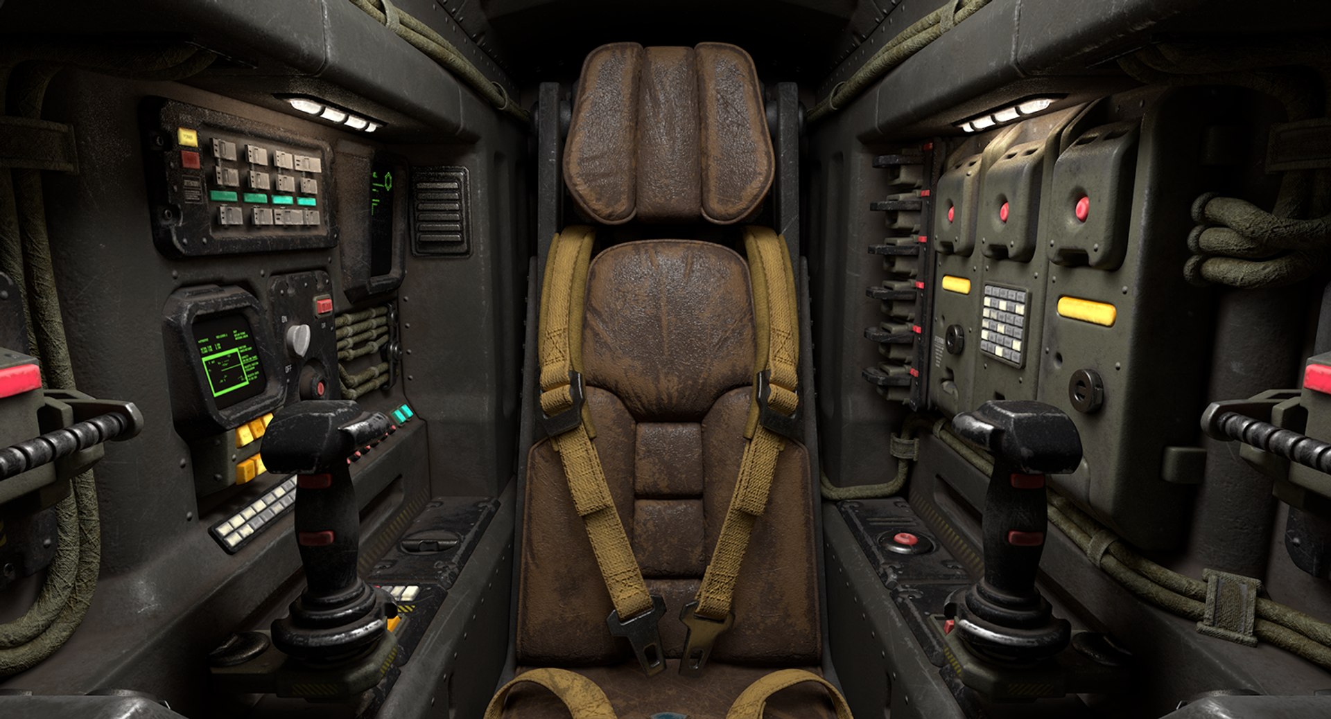 3d Mech Cockpit Model Turbosquid 1310446