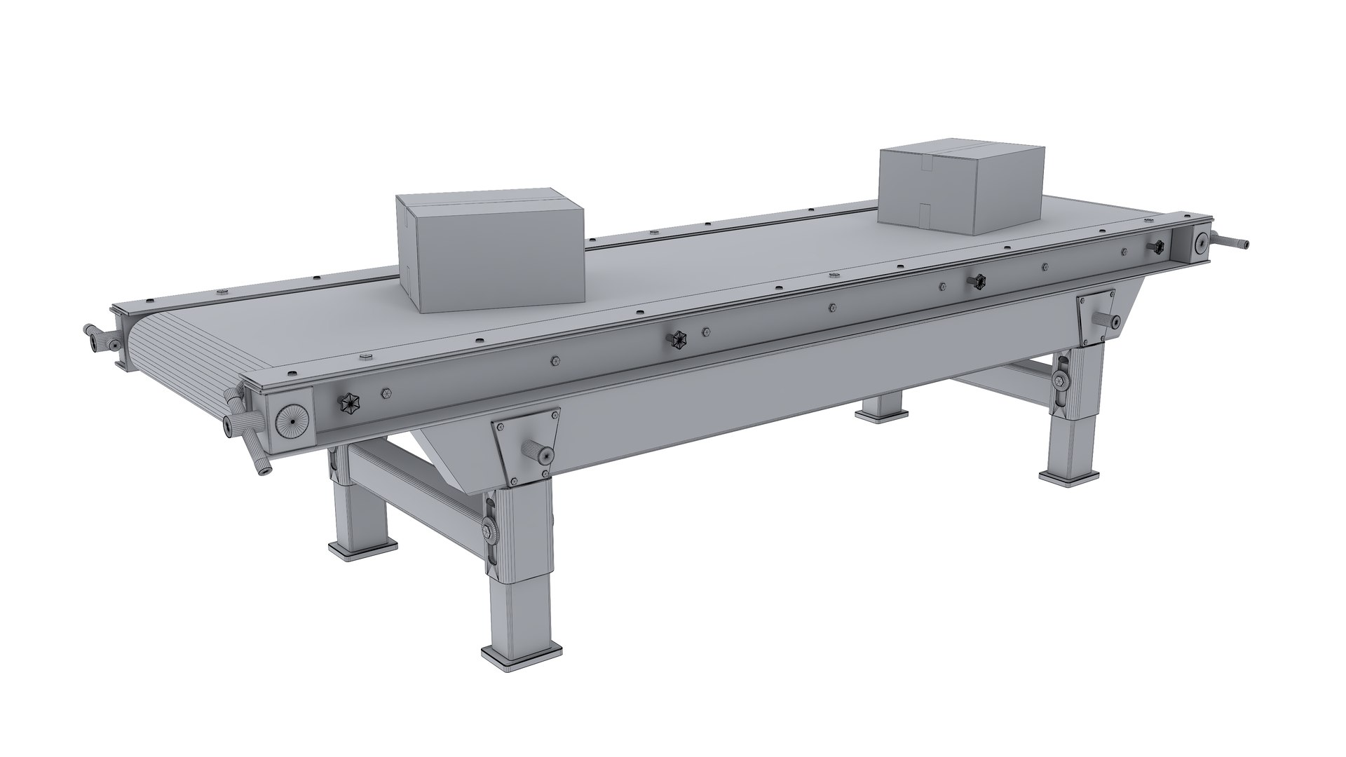 Conveyor Roller With Cardboard Boxes 3D Model - TurboSquid 2249320