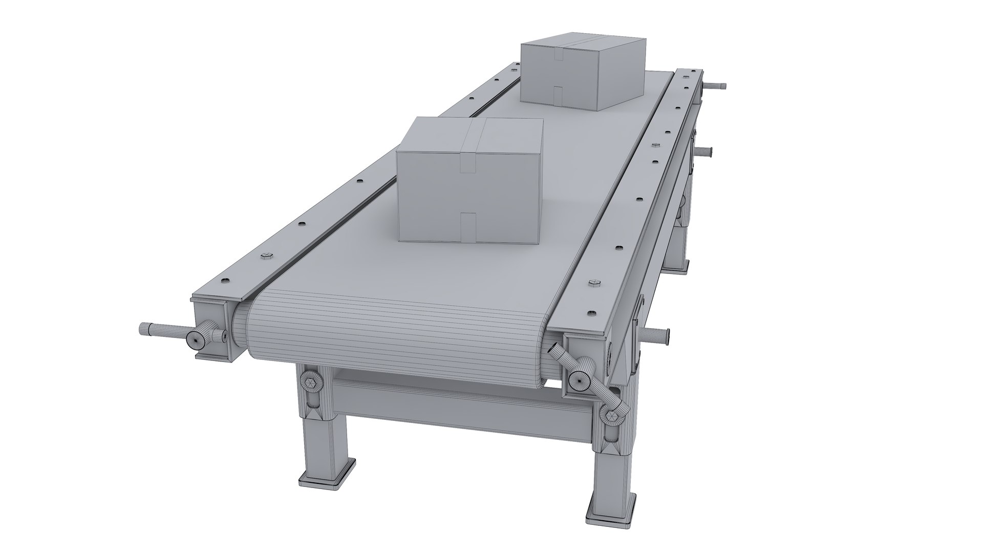 Conveyor Roller With Cardboard Boxes 3D Model - TurboSquid 2249320