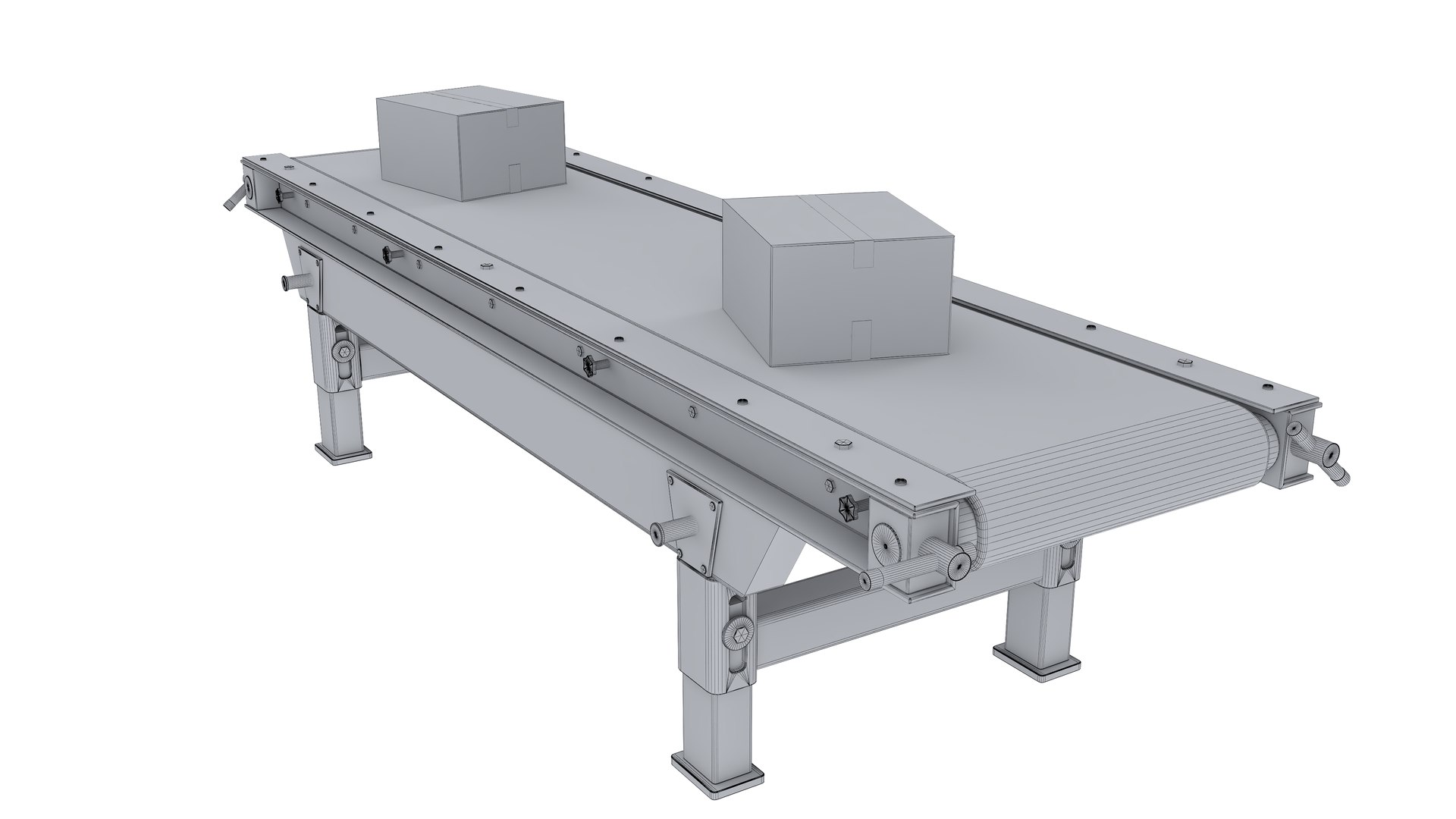 Conveyor Roller With Cardboard Boxes 3D Model - TurboSquid 2249320