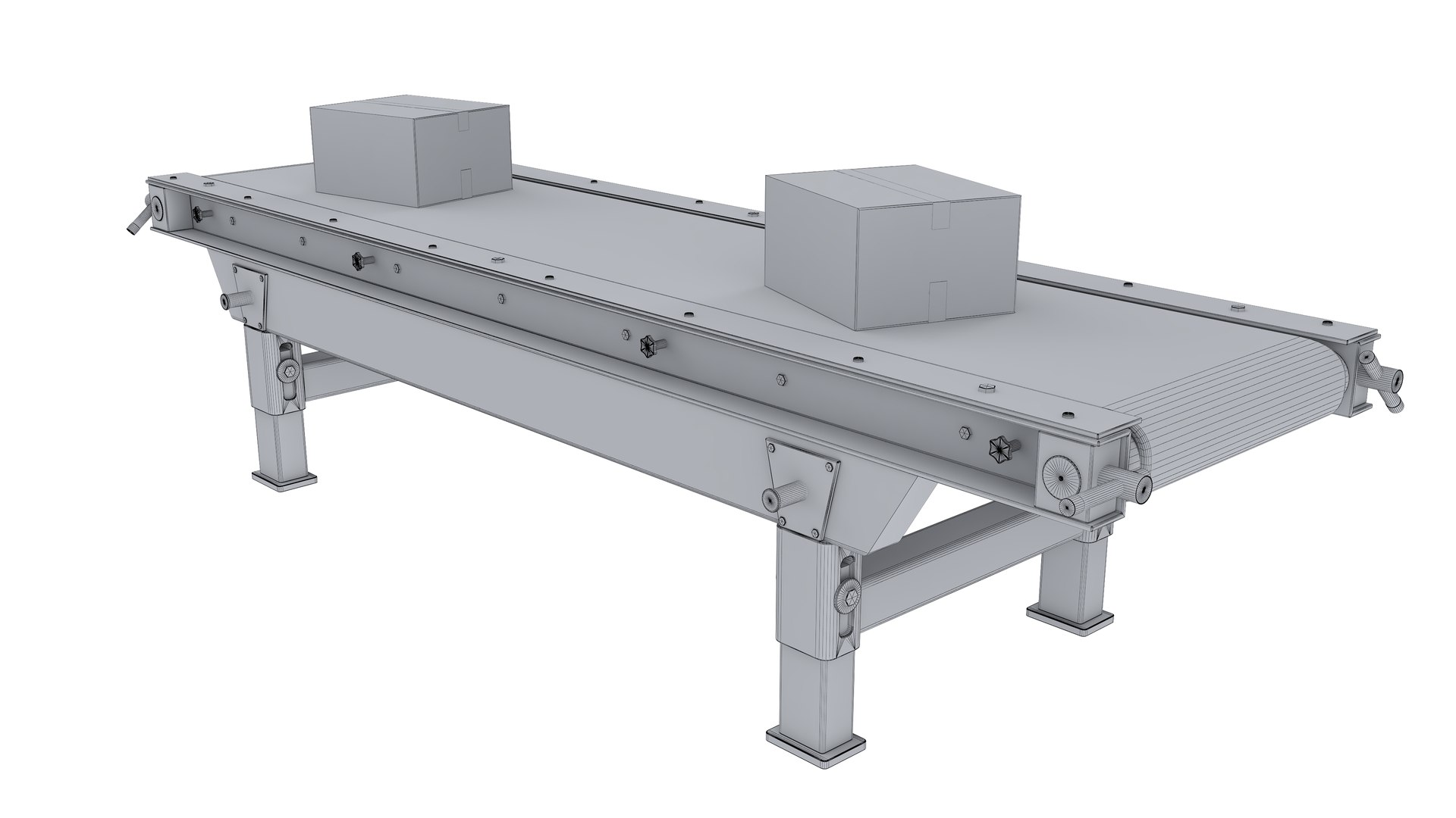 Conveyor Roller With Cardboard Boxes 3D Model - TurboSquid 2249320