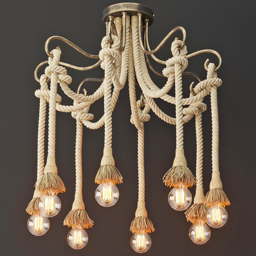Chandelier Rope 8 Loft 3D Model - TurboSquid 1566822