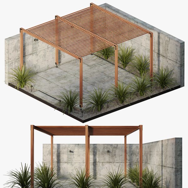 modèle 3D de Terrasse avec pergola - TurboSquid 2514862