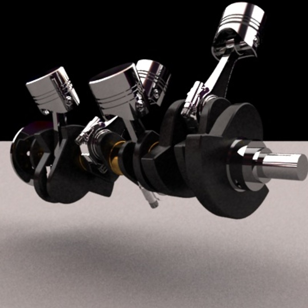 crank shaft car engine 3d model