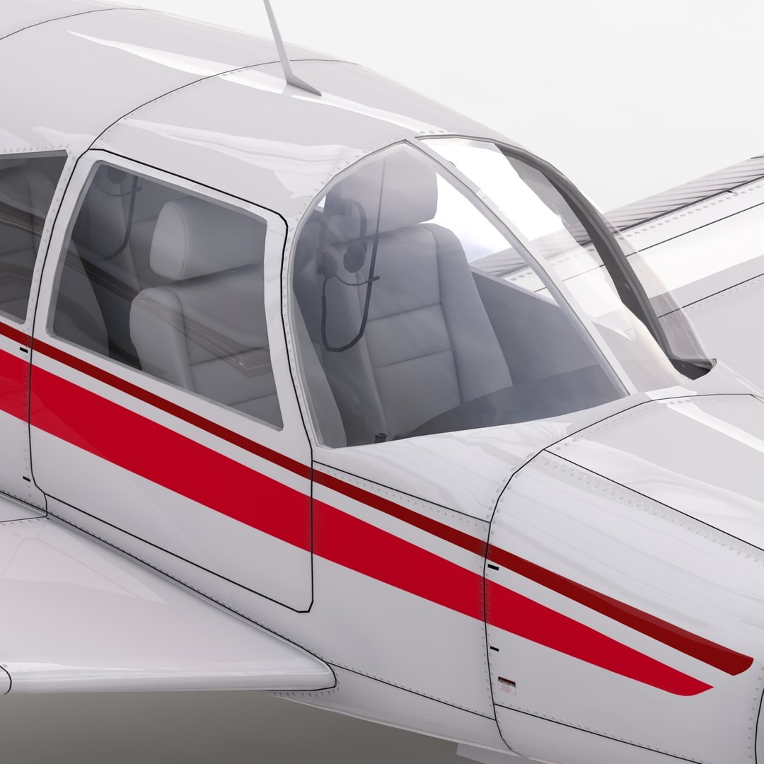 3d model piper cherokee pa-28 light