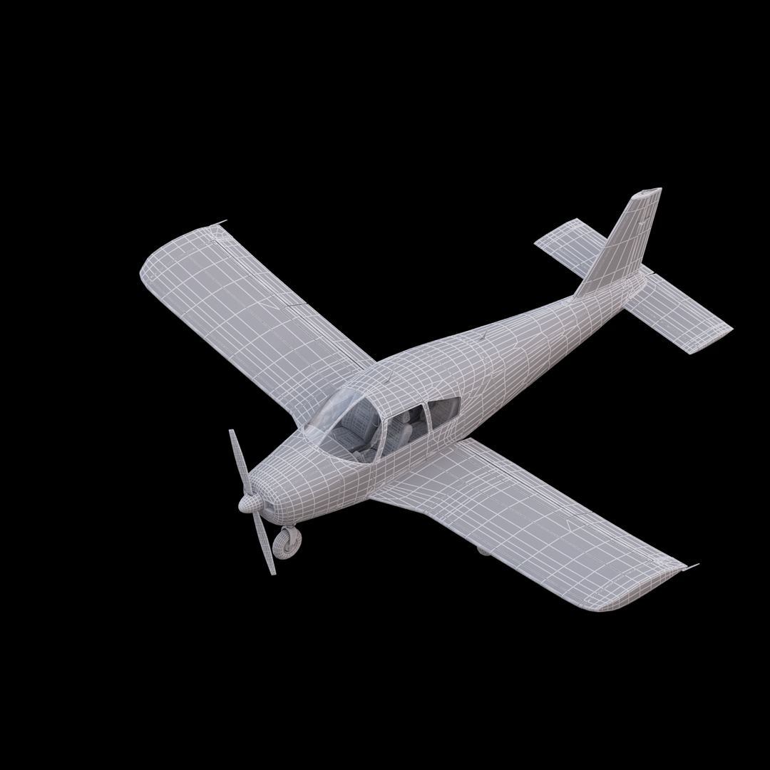 3d model piper cherokee pa-28 light