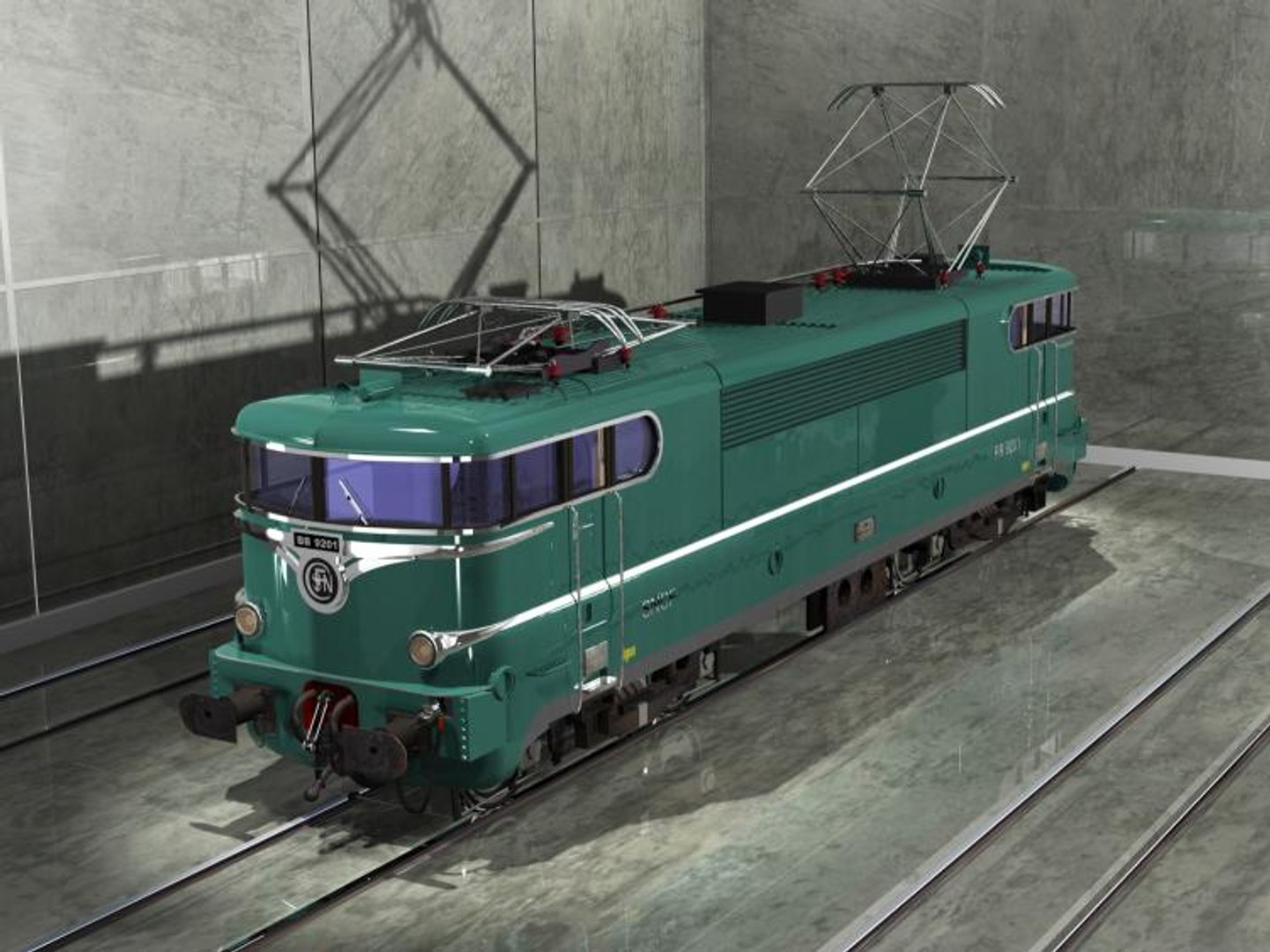 3d model sncf bb 9200 green