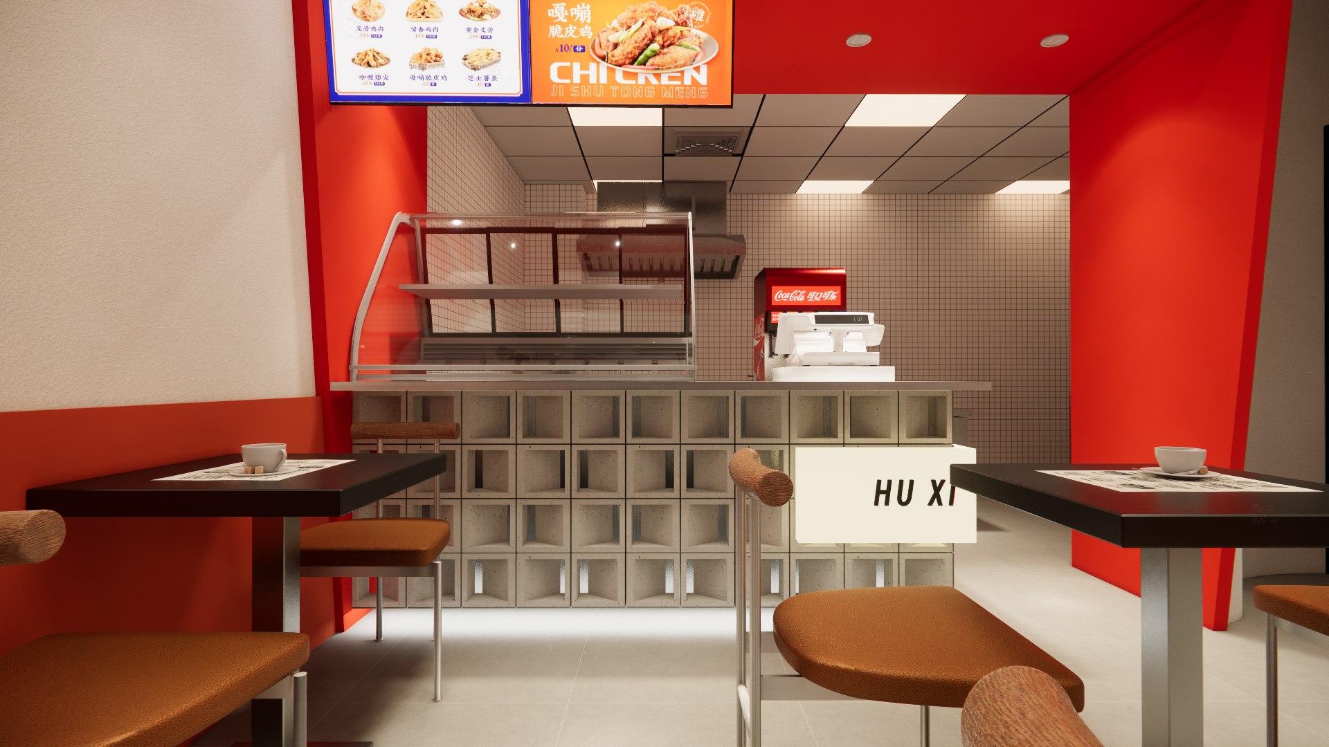 Fast Food Restaurant -A4 3D Model - TurboSquid 2386363